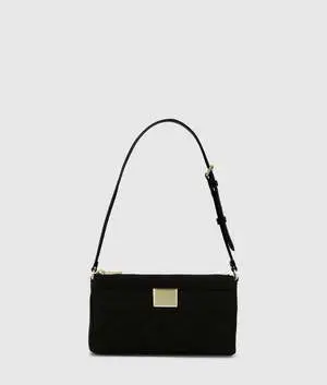 Karl Lagerfeld X Amber Valletta Quilted Canvas Shoulder Bag - Black