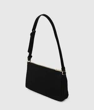 Karl Lagerfeld X Amber Valletta Quilted Canvas Shoulder Bag - Black