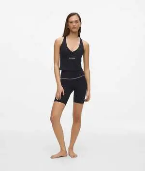 Karl Lagerfeld Contrast Piping Athleisure Shorts - Black