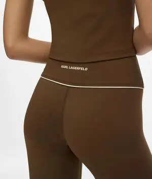Karl Lagerfeld Contrast Piping Athleisure Leggings - Chestnut