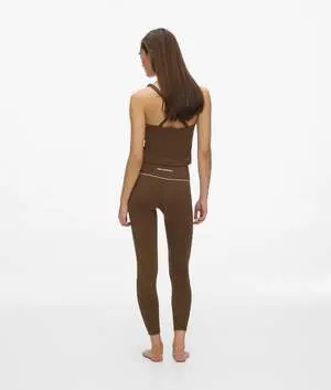 Karl Lagerfeld Contrast Piping Athleisure Leggings - Chestnut