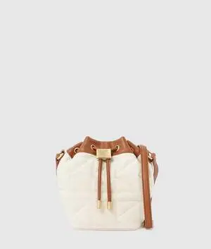 Karl Lagerfeld Kl X Amber Valletta Quilted Canvas Bucket Bag - Natural