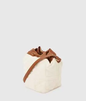 Karl Lagerfeld Kl X Amber Valletta Quilted Canvas Bucket Bag - Natural