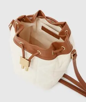 Karl Lagerfeld Kl X Amber Valletta Quilted Canvas Bucket Bag - Natural