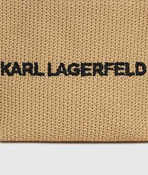 Karl Lagerfeld Small Square Woven Beach Bag - Natural