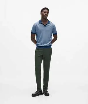Karl Lagerfeld Striped Knit Polo Shirt
