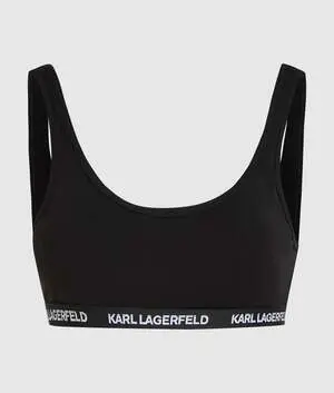 Karl Lagerfeld Logo Scoop-neck Bralette
