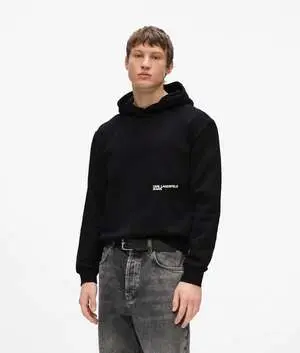 KL JEANS Jeans Organic Cotton Hoodie With Graffiti Back Print - Black