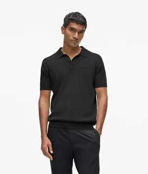 Karl Lagerfeld Knit Polo Shirt - Black