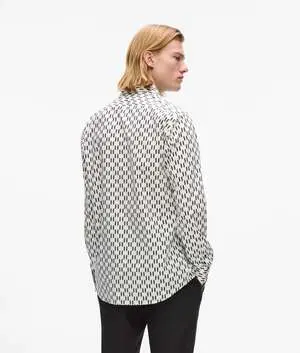 Karl Lagerfeld All-over Monogram Shirt - White/black