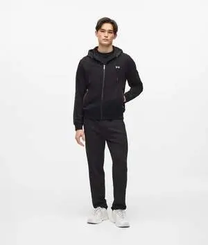 Karl Lagerfeld Cotton Blend Zip-up Hoodie With Nylon Accents And Logo