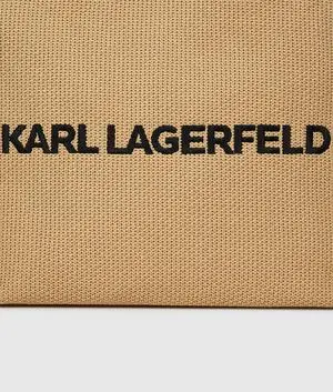 Karl Lagerfeld Large Woven Square Beach Bag