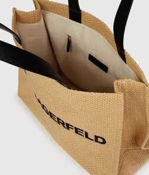 Karl Lagerfeld Large Woven Square Beach Bag
