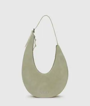 KL JEANS Rounded Suede Hobo Bag - Tea