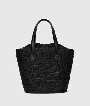 Karl Lagerfeld Autograph Raffia Beach Tote