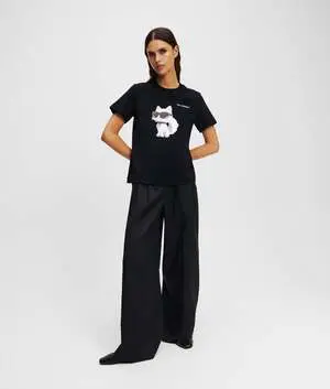 Karl Lagerfeld Organic Cotton T-shirt With Ikon Choupette Graphic