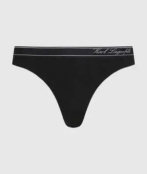 Karl Lagerfeld Organic Cotton Blend Stripe Brief - Black
