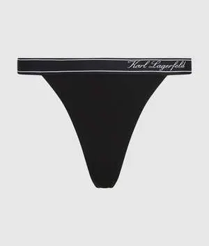 Karl Lagerfeld Stripe Thong - Black