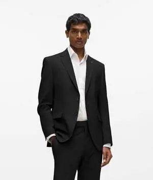 Karl Lagerfeld Single-breasted Slim-fit Blazer - Black