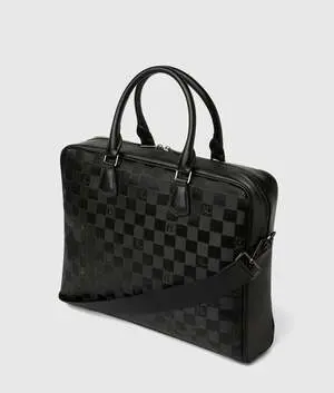 Karl Lagerfeld Monogram Checkerboard Laptop Bag