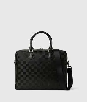 Karl Lagerfeld Monogram Checkerboard Laptop Bag - Black