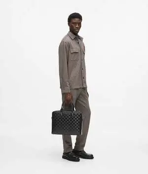 Karl Lagerfeld Monogram Checkerboard Laptop Bag