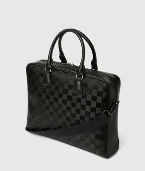 Karl Lagerfeld Monogram Checkerboard Laptop Bag