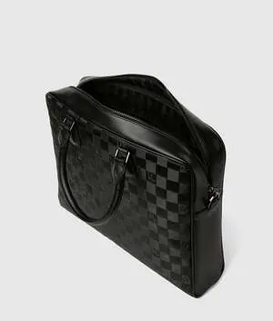 Karl Lagerfeld Monogram Checkerboard Laptop Bag