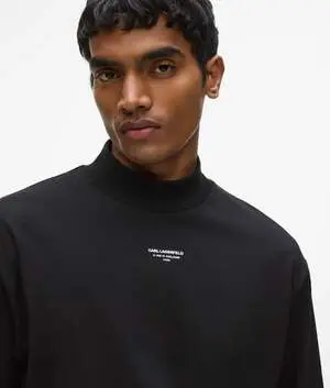 Karl Lagerfeld Mock-neck T-shirt - Black