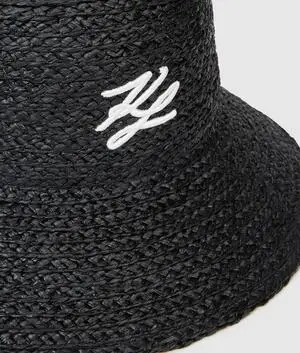 Karl Lagerfeld Autograph Raffia Beach Bucket Hat
