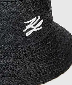 Karl Lagerfeld Autograph Raffia Beach Bucket Hat