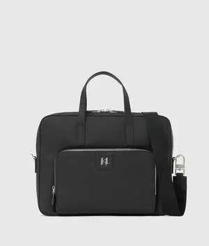 Karl Lagerfeld K/monogram Leather Briefcase - Black