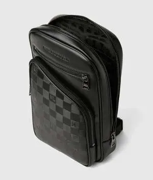 Karl Lagerfeld Monogram Checkerboard Vertical Crossbody Bag