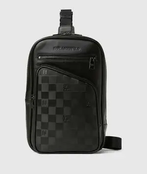 Karl Lagerfeld Monogram Checkerboard Vertical Crossbody Bag