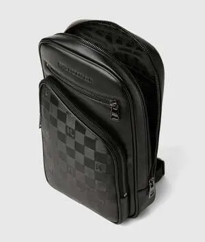 Karl Lagerfeld Monogram Checkerboard Vertical Crossbody Bag