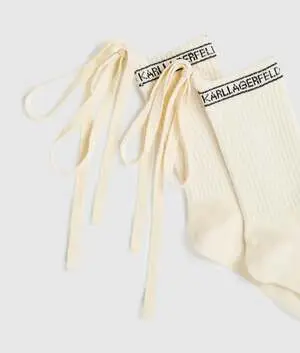 Karl Lagerfeld Logo Lace-up Socks 2-pack