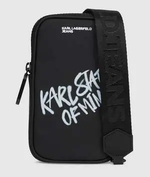 KL JEANS Jeans Printed Polyurethane Pouch - Black
