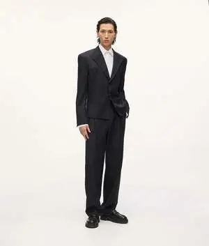 Karl Lagerfeld Double Pleat Virgin Wool Trousers