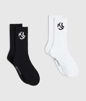 KL JEANS Monogram Mid-length Socks 2-pack