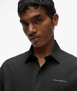 Karl Lagerfeld Metallic Logo Shirt - Black