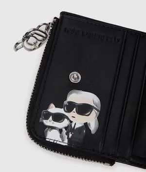 Karl Lagerfeld Ikon Nylon Small Bifold Wallet - Black