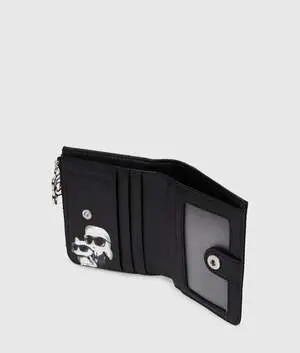 Karl Lagerfeld Ikon Nylon Small Bifold Wallet - Black