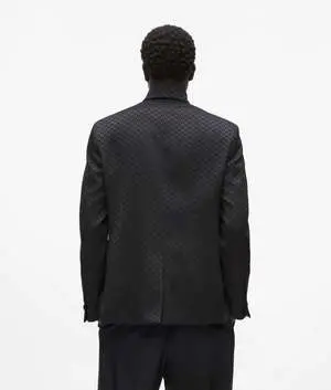 Karl Lagerfeld Textured Stand Collar Jacket