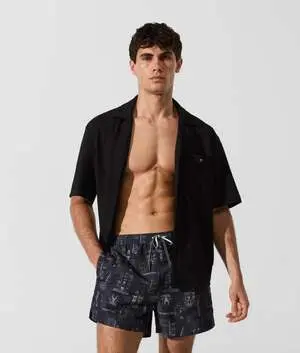 Karl Lagerfeld Textured Beachwear Shirt - Black
