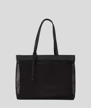 Karl Lagerfeld Logo Mesh Tote Bag - Black
