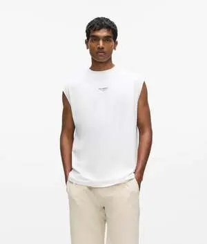 Karl Lagerfeld Sleeveless Crewneck Tank Top - White