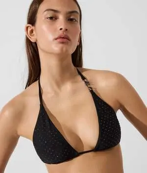 Karl Lagerfeld Rhinestone Triangle Bikini Top