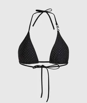 Karl Lagerfeld Rhinestone Triangle Bikini Top