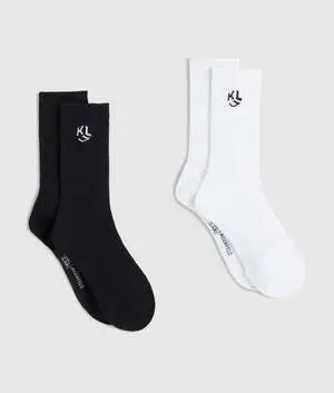 KL JEANS Monogram Mid-length Socks 2-pack