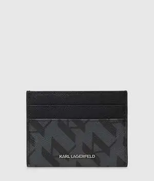 Karl Lagerfeld Ikon Monogram Cardholder - Black